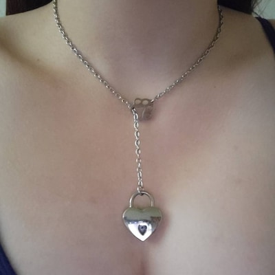 Discreet Locking Lariat Style Day Collar Necklace, BDSM Submissive ...