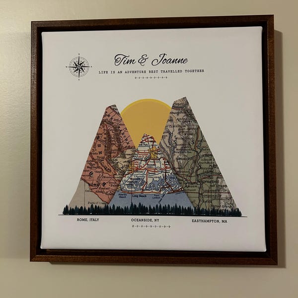 Christmas Gift Ideas for Couples | Map Wall Art Gift for Him and Her ...