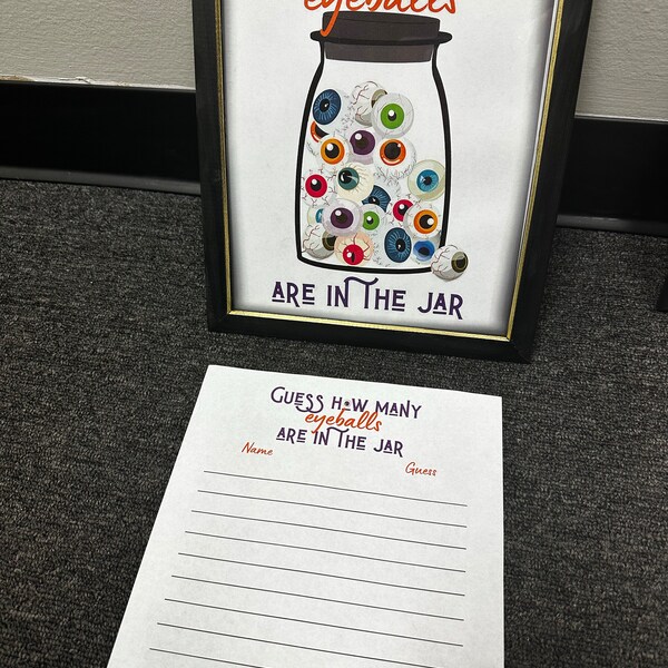 Guess How Many Eyeballs Are in the Jar Guessing Game Halloween Guessing ...