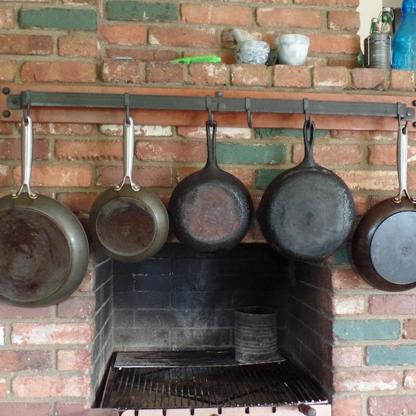 Hand Forged Cast Iron Pot Skillet Rack Hanger - Etsy