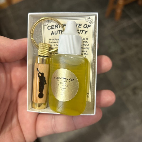 LDS Consecrated Oil Vial Made Out of Olive Wood From Bethlehem Israel ...