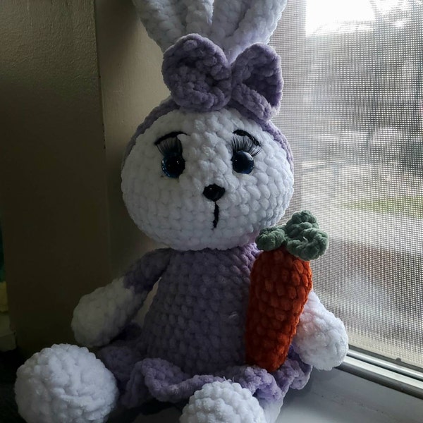 Big Pink Bunny Amigurumi Bunny Gift Handmade Rabbit Plush Toy Crochet ...