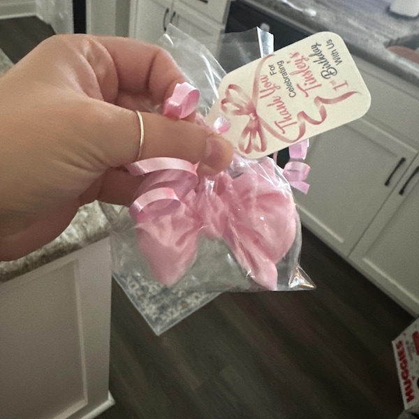 Pink Bow Soap Favor Girl Birthday Party Decorations Girl Baby Shower ...