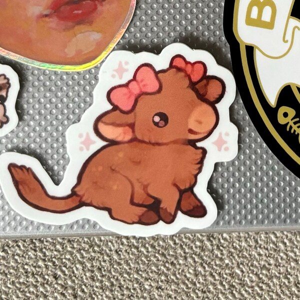 Pretty Cow Sticker / Cute Calf Sticker / Vinyl Sticker / Animal Sticker ...