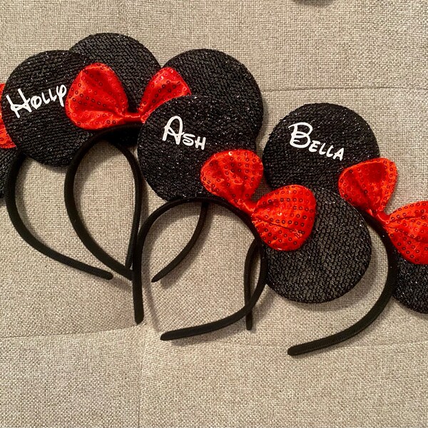 Personalized Mickey or Minnie Ears, Custom Mickey Ears, Personalized ...