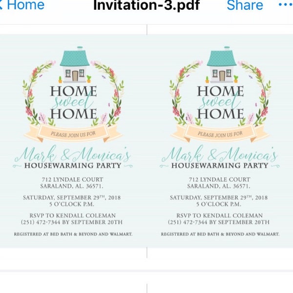 Housewarming Party Invitation - Home Sweet Home Invite - New House ...