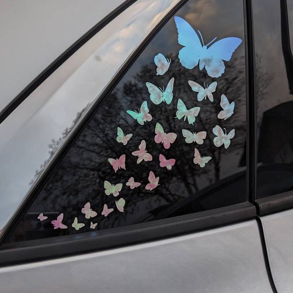 Butterfly Swarm Holographic Car Decals, Butterfly Car Decal, Butterfly ...