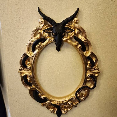 Handmade Ornate Oval Plaster Snake Serpent Frame With Baphomet goth ...