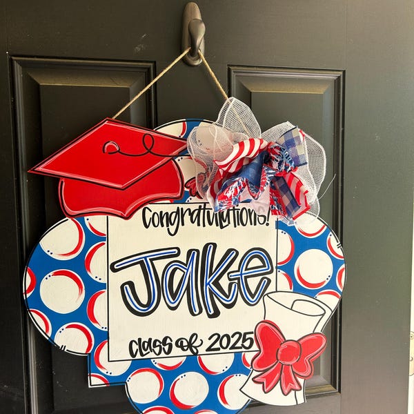 Personalized Sign| Wooden Graduation Door Hanger| Porch Sign| Graduate ...
