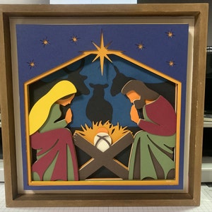 3D NATIVITY Shadow Box 3D CHRISTMAS Svg for Cricut for - Etsy