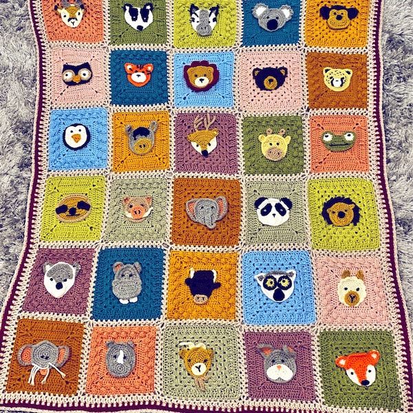 US TERMS - PDF Crochet Pattern - Animal Kingdom Blanket - Etsy