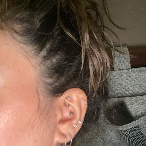 14K Gold Spaceship Threadless Push-in Labret Stud/rocket UFO Earrings ...