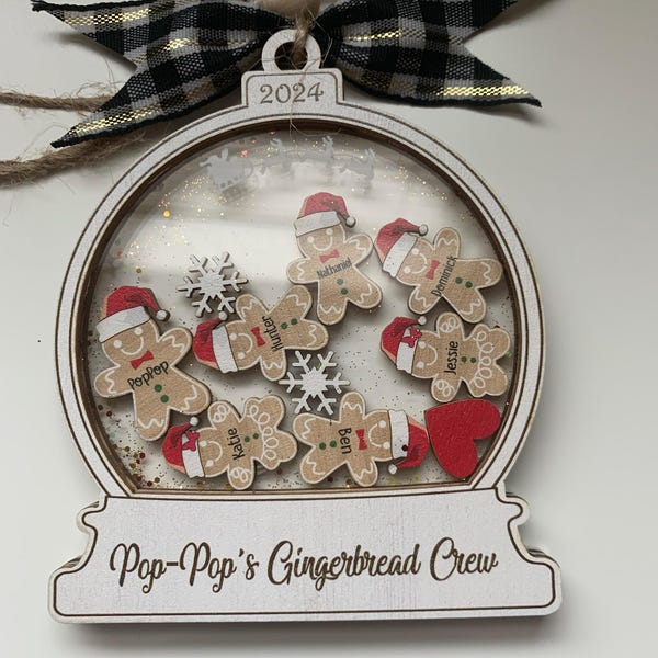 Personalized Gingerbread With Hat Family Christmas Ornament, Custom ...