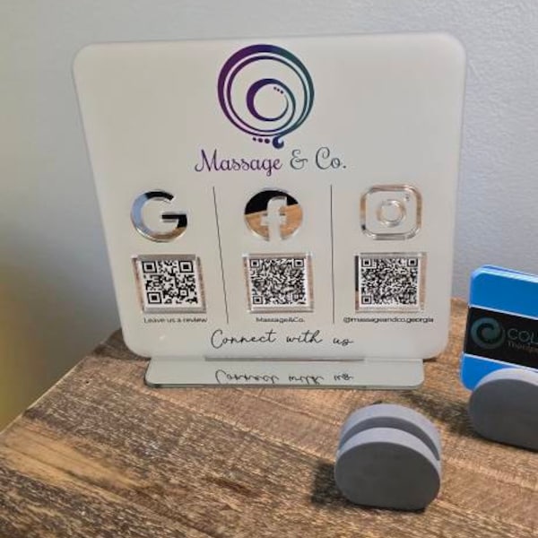 Mini QR Code Social Media Display Sign Social Media QR Code Sign Beauty ...