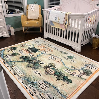 Yellow and Black Mid Century Modern Rug, Scandinavian Style, Living ...