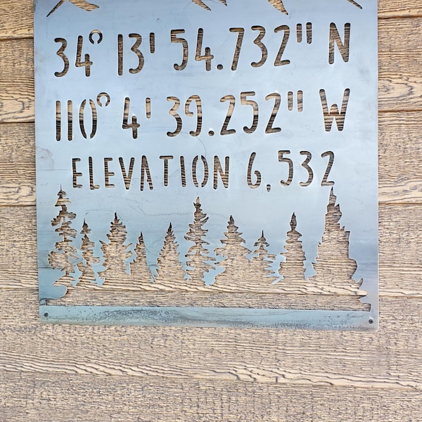 Mountain Coordinates & Elevation Sign - Custom Coordinates Sign ...