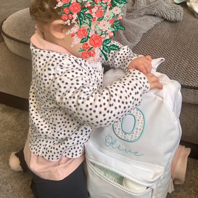 Personalised Toddler Backpack, Embroidered Initial and Name, Small Mini ...