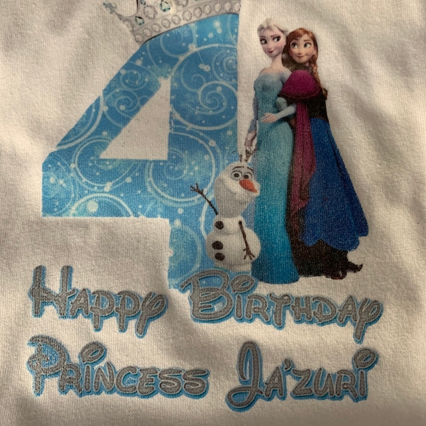 Custom Fourth Birthday Girl Frozen IMAGE | Leave Name, I Add It and ...
