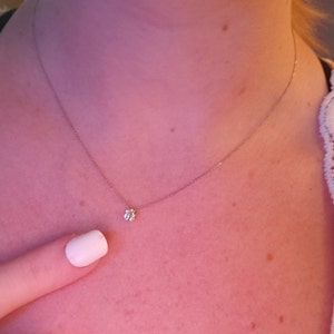 Attached Diamond on Chain 14kt Gold Diamond Necklace Diamond | Etsy