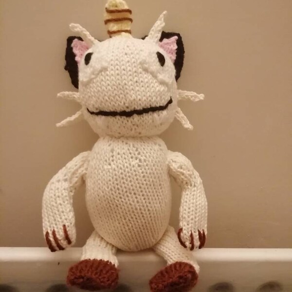 Meowth Pokemon Knitting Pattern/ Pokemon Plushie Cat Knit Pattern/ Toy ...