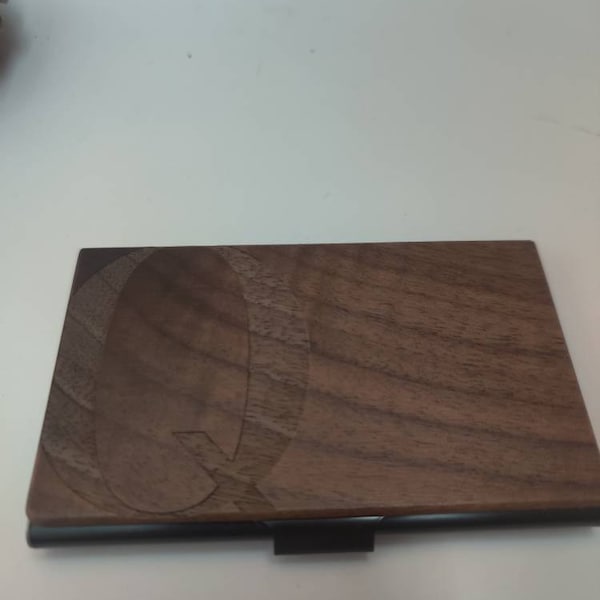 Personalized Walnut Wood Business Card Holder: Laser Engraved Corporate ...