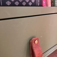 Thick Flat Leather Drawer Handles Leather Cabinet Pulls - Etsy