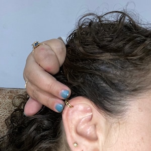 Double Helix Hoop, Sterling Silver Helix Piercing, Conch Hoop, Tiny ...