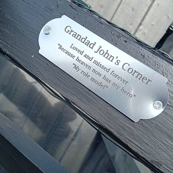 Personalised Bench Plaques, Remembrance Plaques, Outdoor Memorial ...