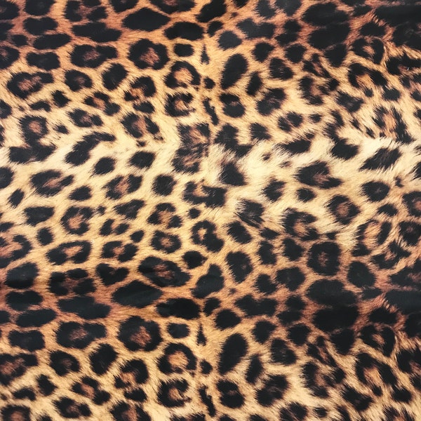 Realistic Leopard Skin Printed Upholstery Fabric by the Yard With ...