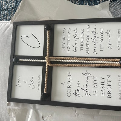 A Cord of Three Strands Unity Ceremony Braided Cross Sign With Custom ...