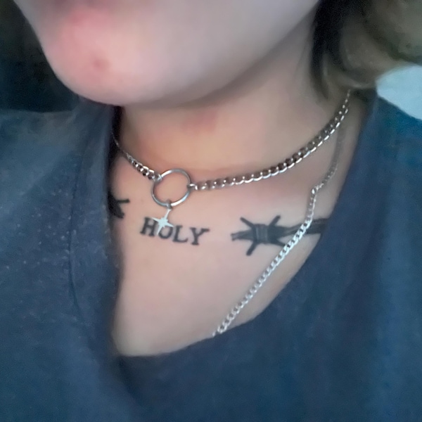 Astral Strike | Stainless Steel O-ring Star Choker | Dainty Celestial ...