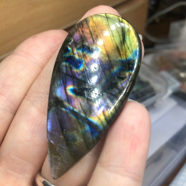 Amazing Unique Multi Rare Flashy Natural Labradorite Cabochon Pendant ...