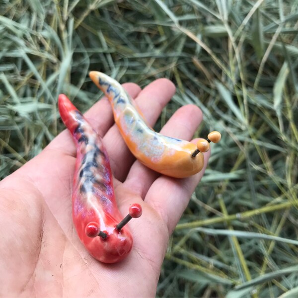 Handmade Ceramic Garden Slug, Whimsical Plant Decor - Etsy