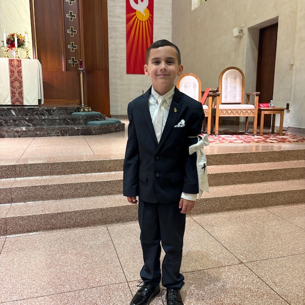 Personalized First Holy Communion Boy Arm Band: Monogrammed Muslin ...