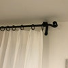 French Return Curtain Rod CUSTOM CUT Round Iron Curtain Rod French ...