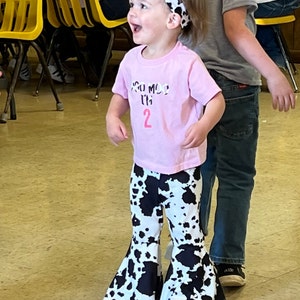 Girls Cow Pants Cow Print Bell Bottoms Cow Birthday Pants - Etsy