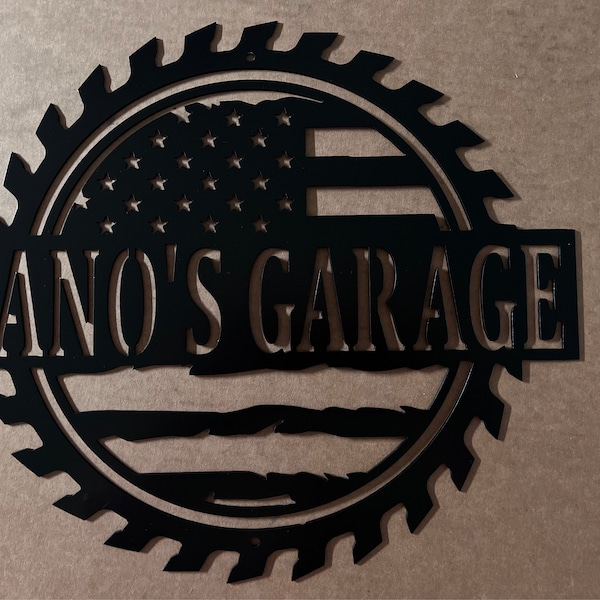 Custom American Flag Workshop Sign | Metal Shop Sign | Free Shipping ...