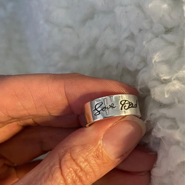 Personalized Finger Print Ring - Stacking Signature Ring - Actual ...