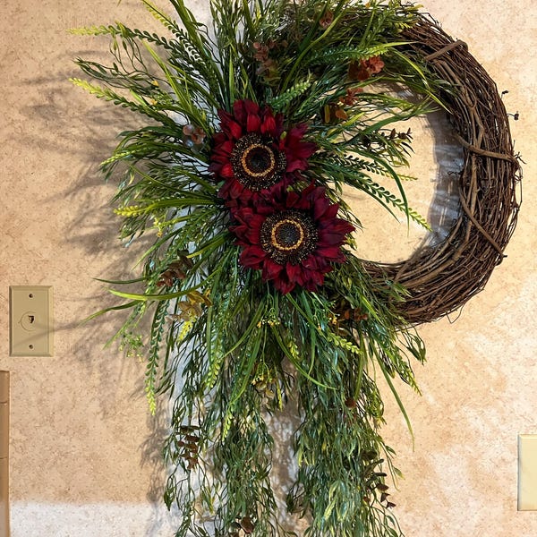 Elegant 4th of July Front Door Wreath | Patriotic Red White Blue Wreath ...