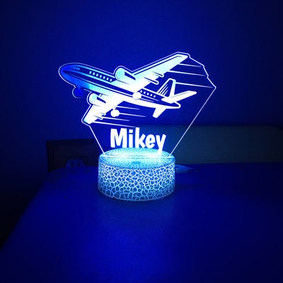 Airplane Personalized LED Night Light Custom Gift for Aviation Lovers ...