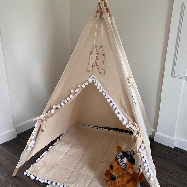 Super Sale Kids Teepee, Teepee Tent for Kids, Natural Kids Tent, Small ...