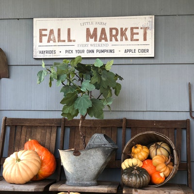 Fall Market Sign Farmhouse Fall Signs Large Farmhouse Kitchen Signs ...