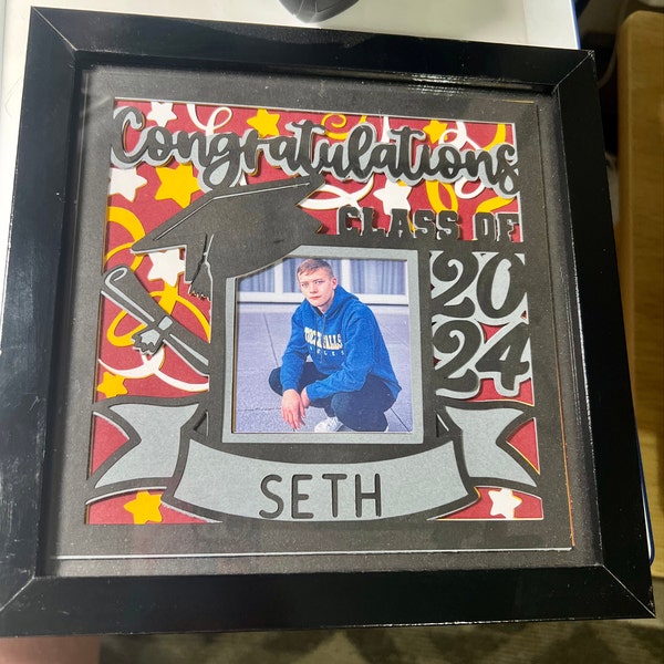 Graduation Shadow Box Svg, Personalized Graduation Svg, Class of 2025 ...