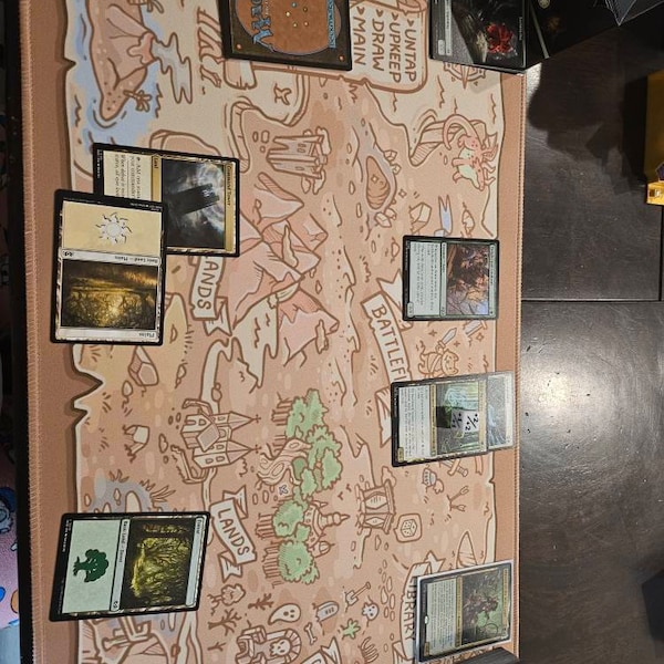 Treasure Map Playmat With Phases and Zones // Deskmat and Mousepad ...