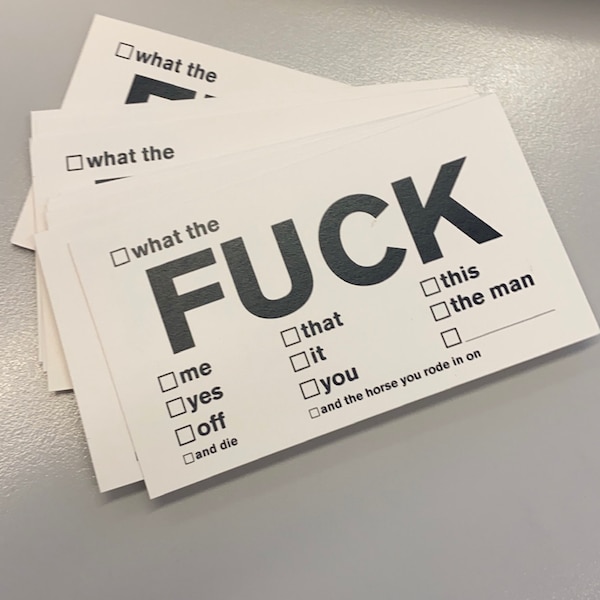 WTF Cards, Set of 25, Offensive Business Cards, Secret Santa Stocking ...