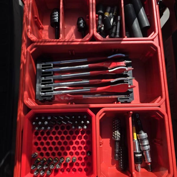 Milwaukee PACKOUT Square Bit Bin - 104 Ct Bit Holder for Low-profile ...