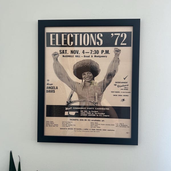 Angela Davis Civil Rights Poster – 1970s Revolutionary Black Power ...