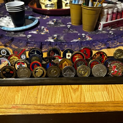 Wooden Coin Display Stands 6-inch & 18-inch, Holds 12-40 Coins, Premium ...