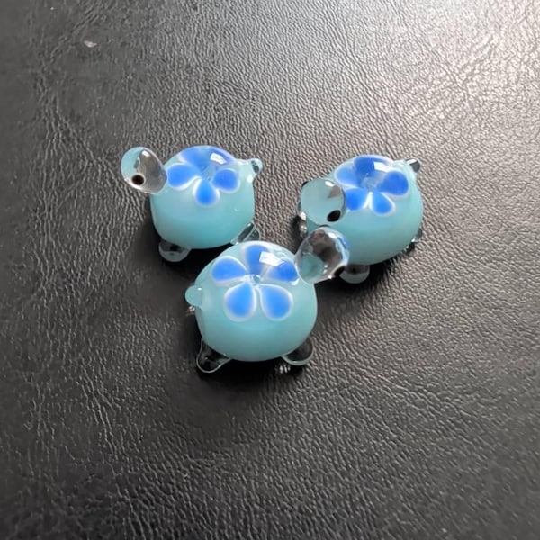 Lamp Work 14mm Turtle Glass Beads Flower Animal Lucky Bead Design Charm ...