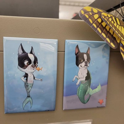 Boston Terrier Gift, Boston Terrier Magnet, Boston Terrier Mermaid ...